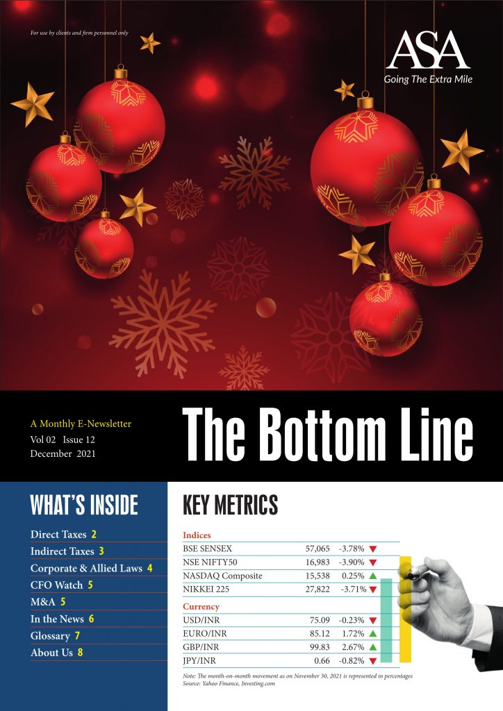 The Bottom Line - December 2021 Edition - ASA LLP | ASA & Associates LLP